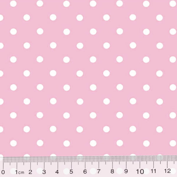 Tricoline Poá Dots - Fundo Rosa Claro c/ Branco