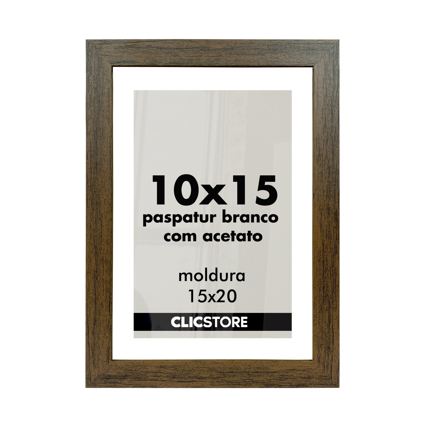 Moldura Com Paspatur Branco 15x20 Para Foto 10x15 - Clic Store
