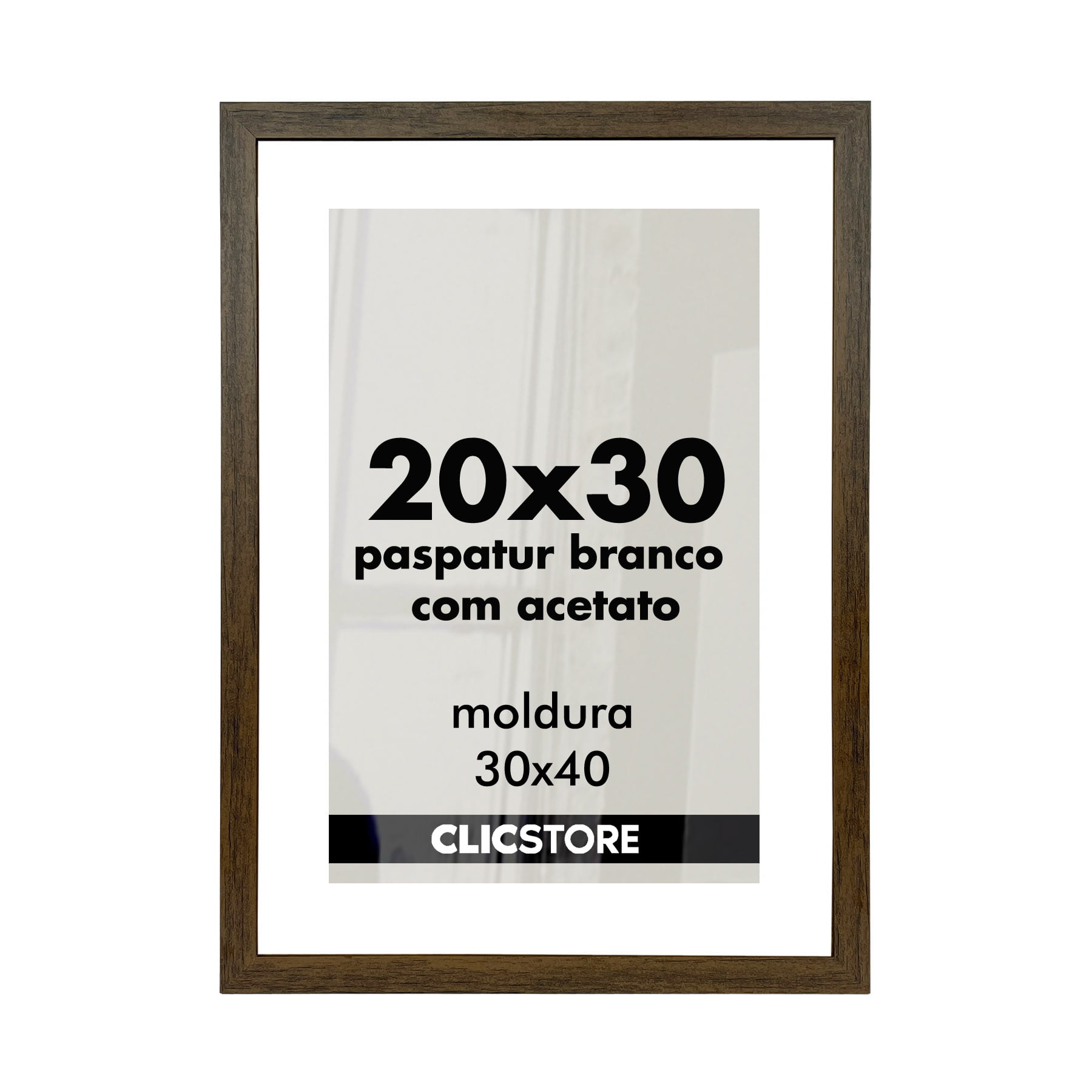Moldura Com Paspatur Branco 30x40 Para Foto 20x30 - Clic Store