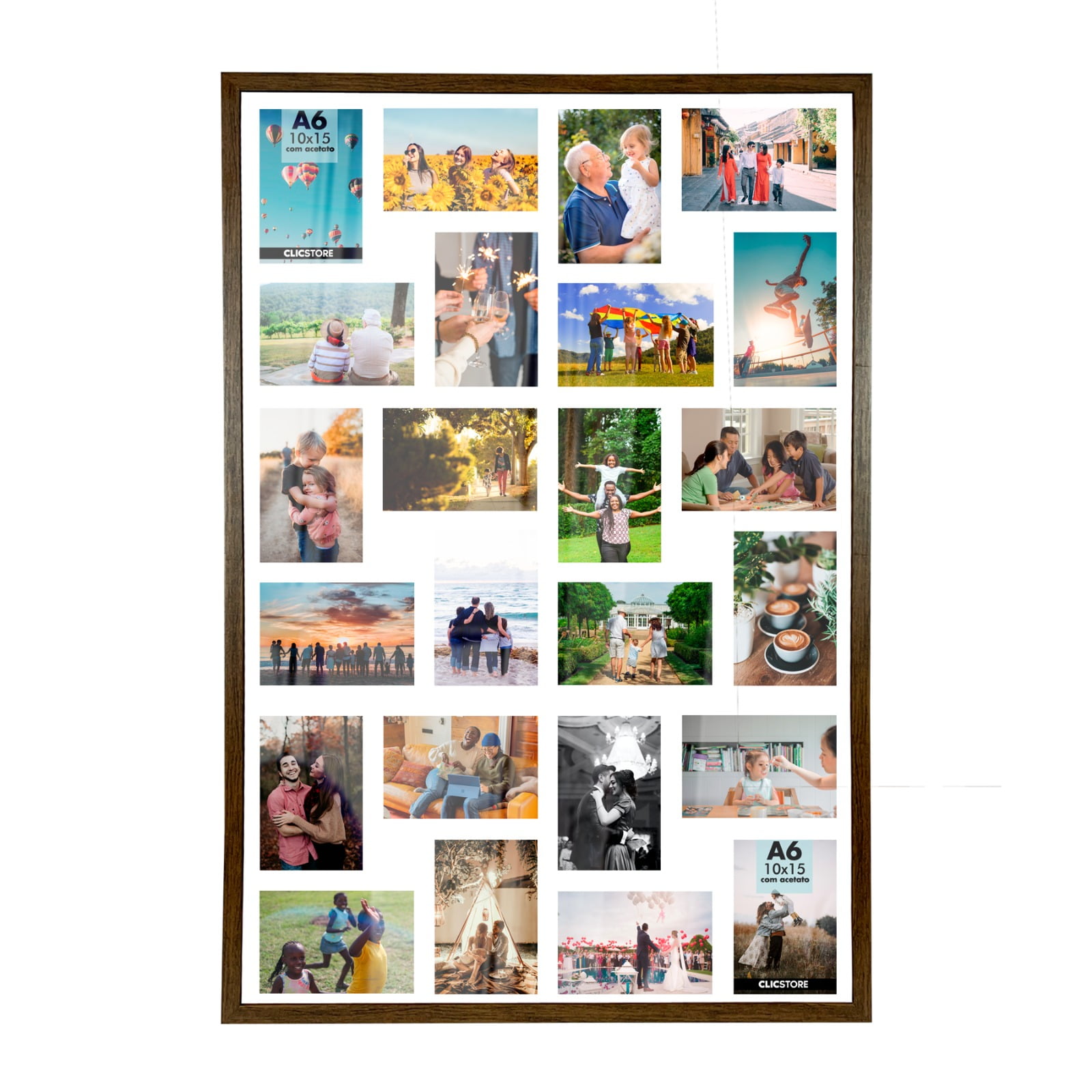 Painel Com Paspatur Branco 60x90 Para 24 Fotos 10X15 - Clic Store