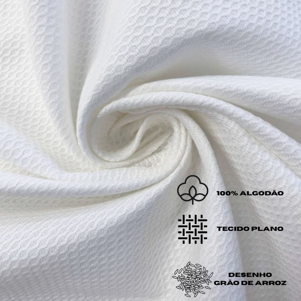 Tecido Piquet Favinho Branco 100% Algodão - Loja de Tecidos Online