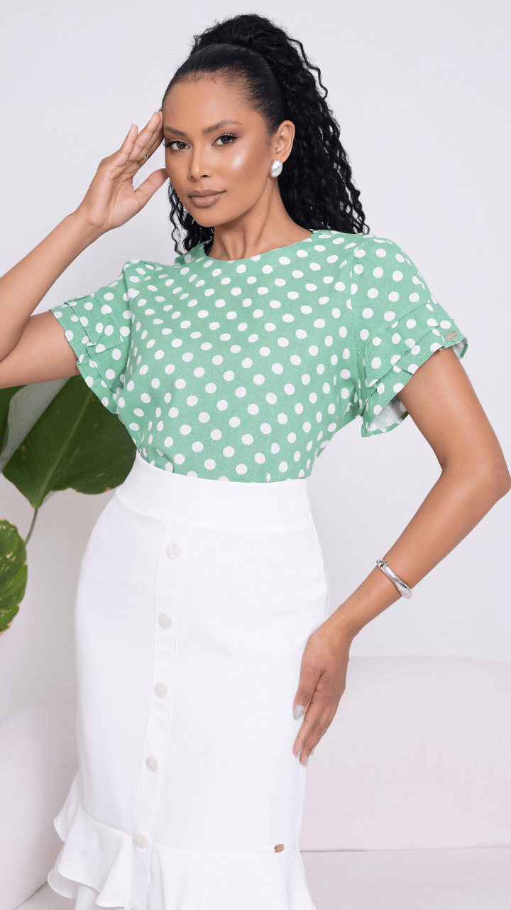 BLUSA SOL DA TERRA - MODA EVANGELICA 05611 - Clássica Moda Evangélica