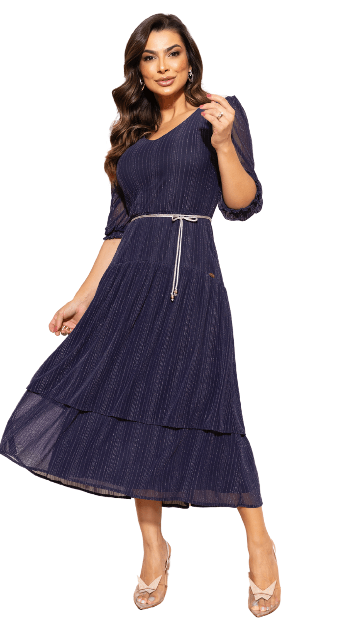 VESTIDO SOL DA TERRA - MODA EVANGELICA 13923 - Clássica Moda Evangélica